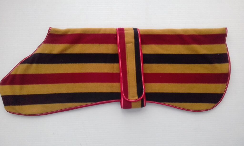 Thick Striped Fleece House Kennel Coat - Greyhound Superstore